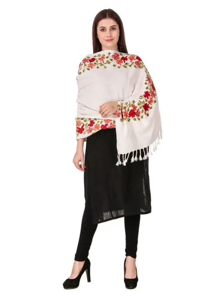 Vrinde Kashmiri Semi Pashmina Shawl